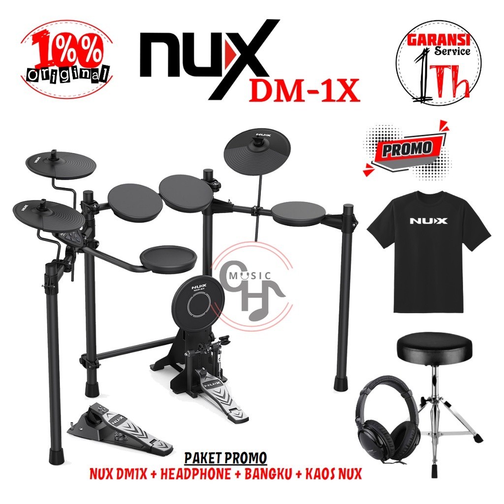 Jual Nux DM1X Portable Digital Electronic Drum Kit Nux DM-1X | Shopee ...