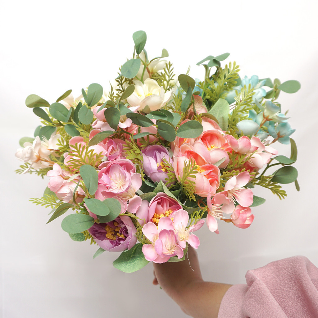 Jual Bunga Plastik Hias Mawar Korean Tea Rose Fwr Bunga Artificial ...