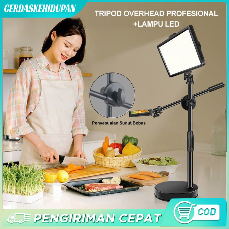 Jual 360° Led Lampu Stand 8 Inci Video Light Fill Light Tripod Lighting ...