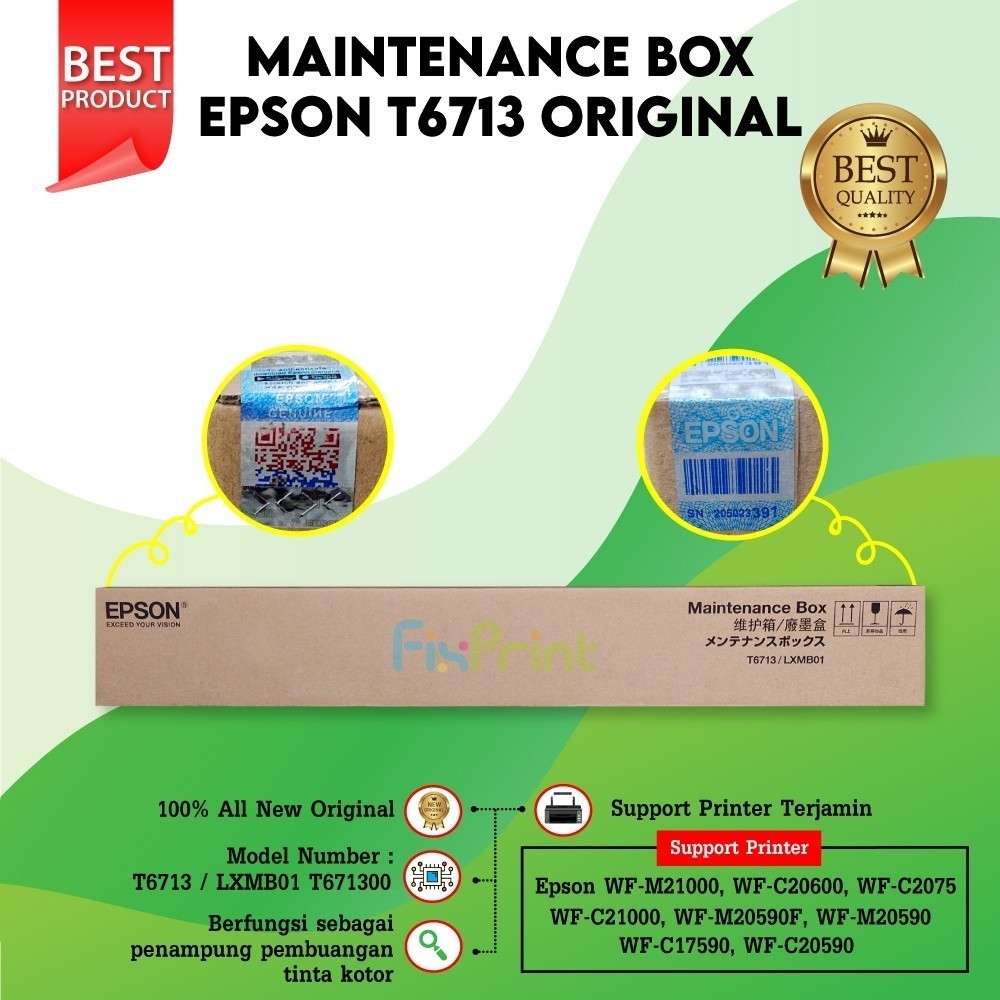 Jual Maintenance Box Epson T6713 LXMB01 T671300 Reset Waste Tank Kotak ...