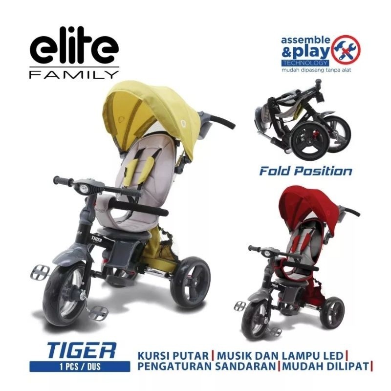 Jual SEPEDA ANAK RODA 3 FAMILY ELITE TIGER BISA DI LIPAT | Shopee Indonesia
