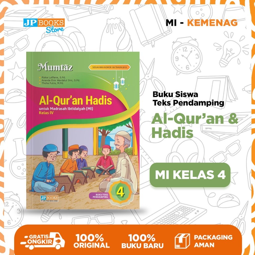 Jual JP Books – Buku Siswa Sekolah Islam MI Kemenag Al-Qur'an dan Hadis SD/MI Kelas 4 - K13 ...