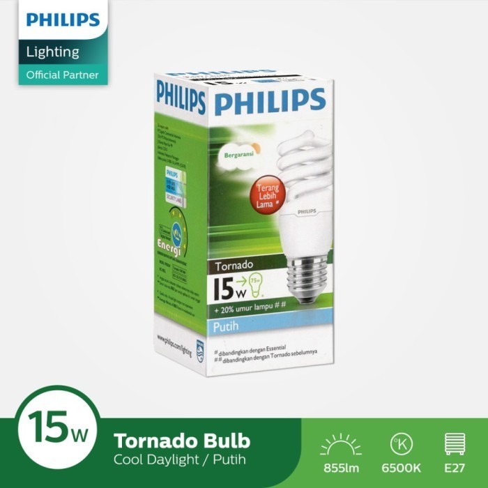 Jual Lampu Philips Tornado 15w 15 watt Spiral | Shopee Indonesia
