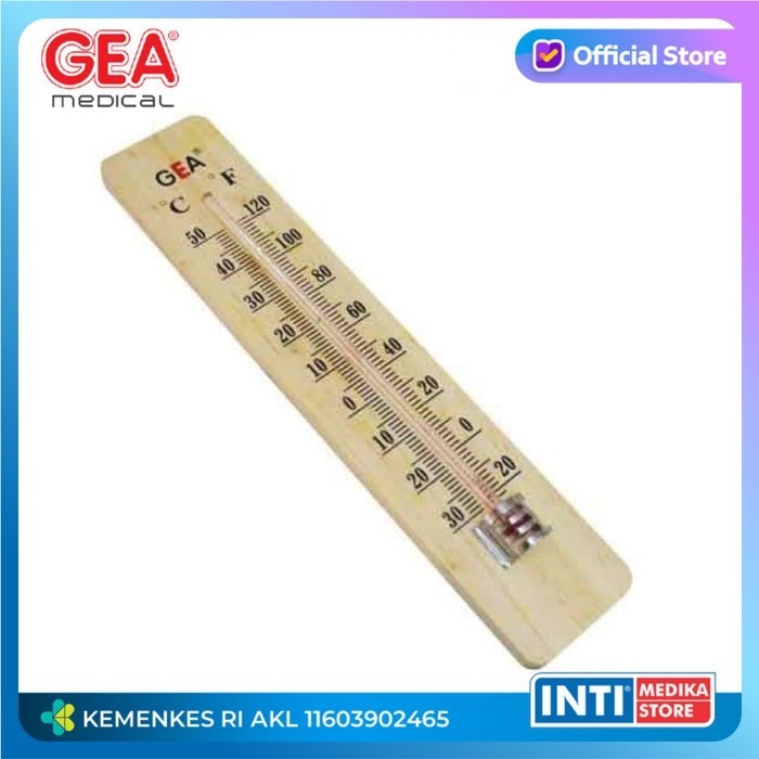 Jual GEA Thermometer Dinding Kayu S-092 Suhu Ruangan | Shopee Indonesia
