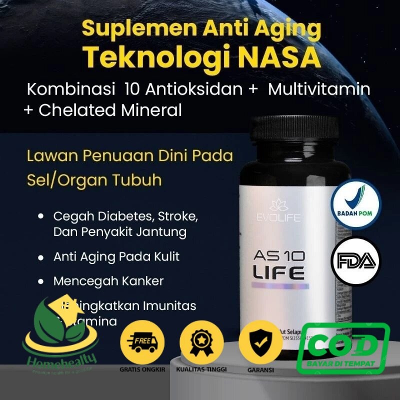 Jual Evolife AS10 Suplemen Antioksidan Multivitamin Plus Chelated ...