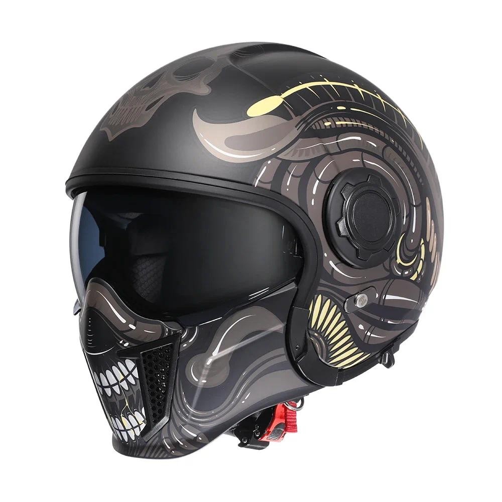 Jual Modular Motorcycle Helmet Full Face Open Face Retro Helmets DOT ...