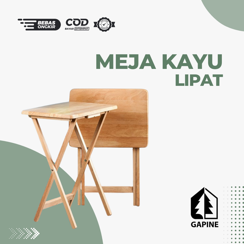 Jual Gapine - Meja Lipat Kayu Adjustable Table Pine Wood Table / Meja Lipat Jati Belanda Tinggi ...