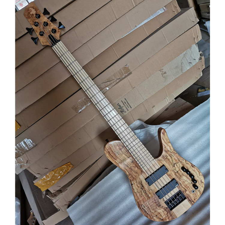 Jual Neck-thru-body 5 Strings Active Electric Bass Guitar with Black ...