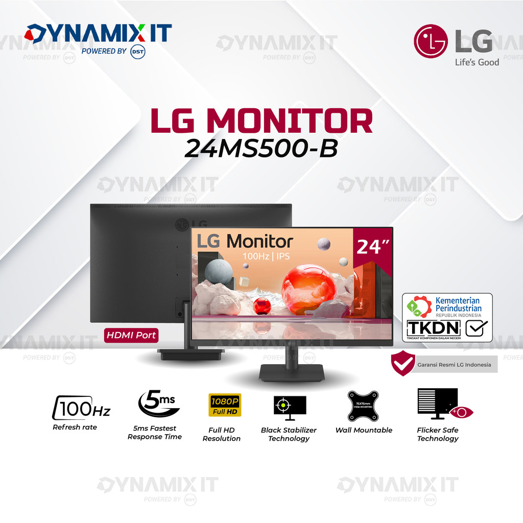 Jual Monitor LG 24MS500-B 24" IPS Full HD 100Hz HDMI 5ms OnScreen Control | Shopee Indonesia