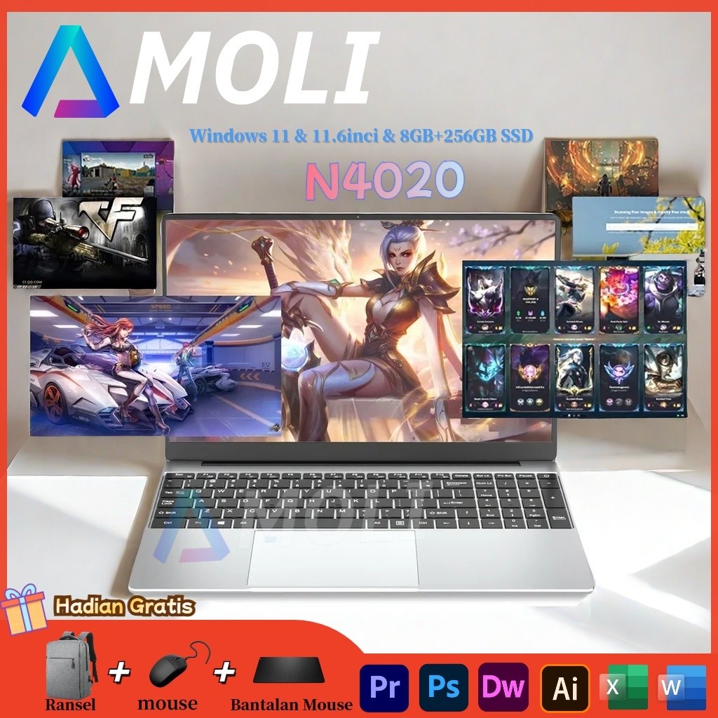 Jual AMOLI Baru Touchscreen Laptop N4020 11.6inci 8+256GB SSD windows ...