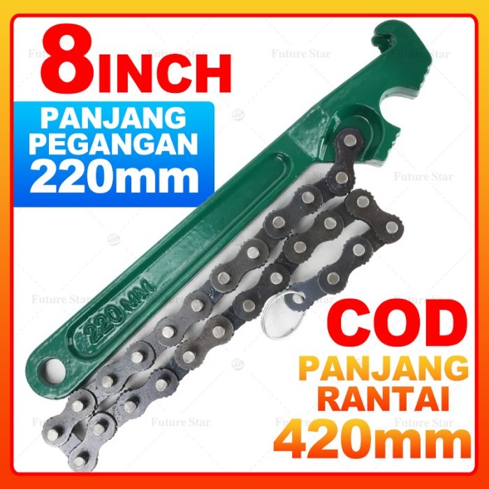 Jual Kunci pas model rantai tugas berat, 8inch kunci pas rantai filter ...