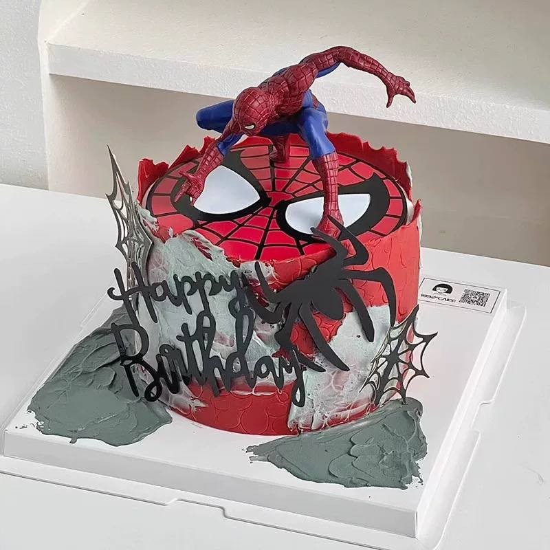 Jual 1pcs Topper Cake Spiderman Jumbo/ Topper Cake tema Mar Vel ...