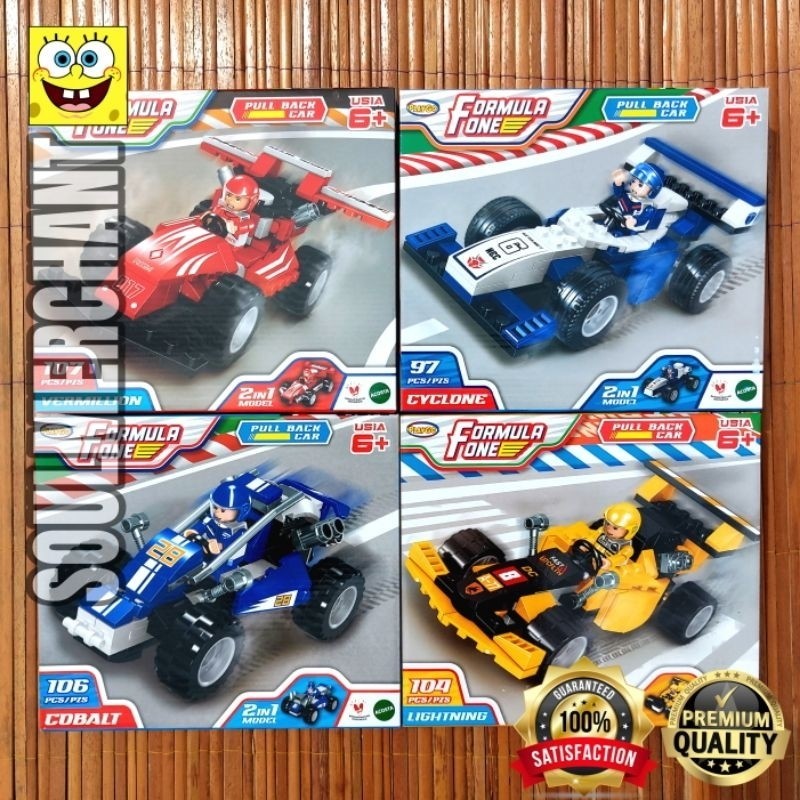 Jual PLAYGO FORMULA ONE F1 PULL BACK MAINAN ANAK MOBIL BALAP BLOCK ...