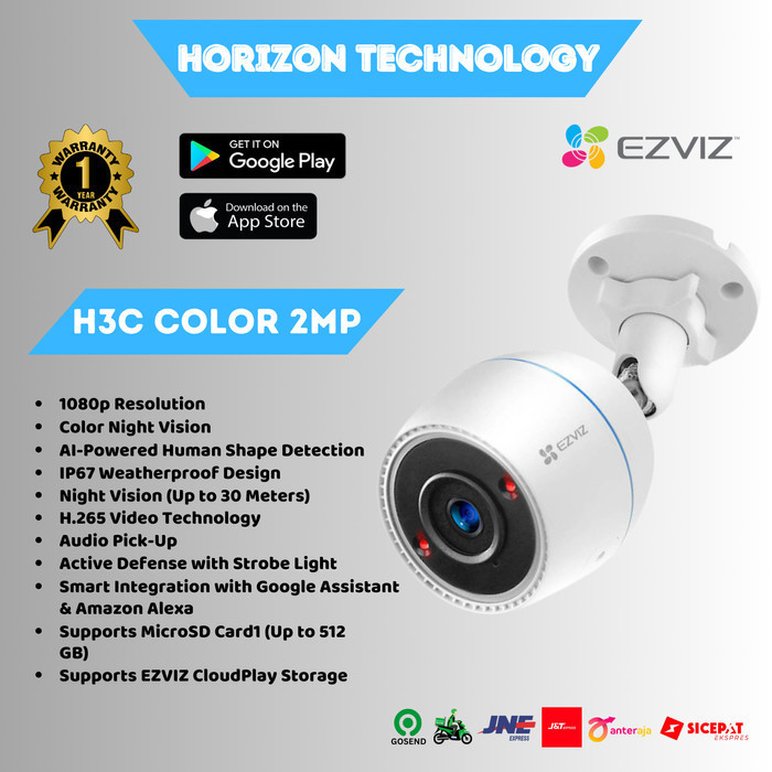 Jual Ezviz H3c 2MP COLOR Smart Wifi IP Camera CCTV Outdoor 1080p ...