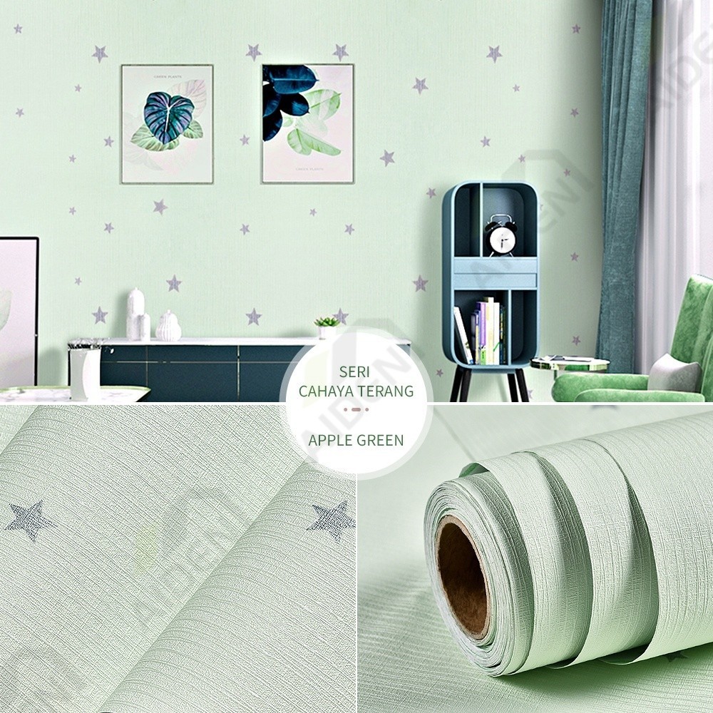 Jual Wallpaper Dinding Linen Roll Kamar Wallstiker Motif Polos ...