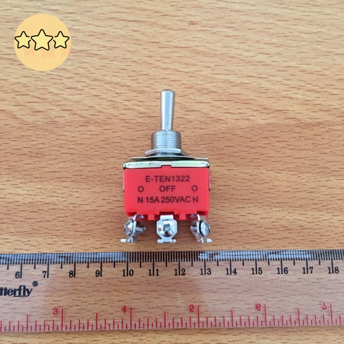 Jual E-TEN1322 SAKLAR Toggle Switch 1322 6 PIN Kaki On Off On TOMBOL ...