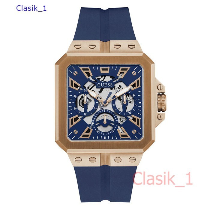 Jual Original 100%!! GUESS Gents Watch LEO Blue Rose Gold - GW0637G3 ...