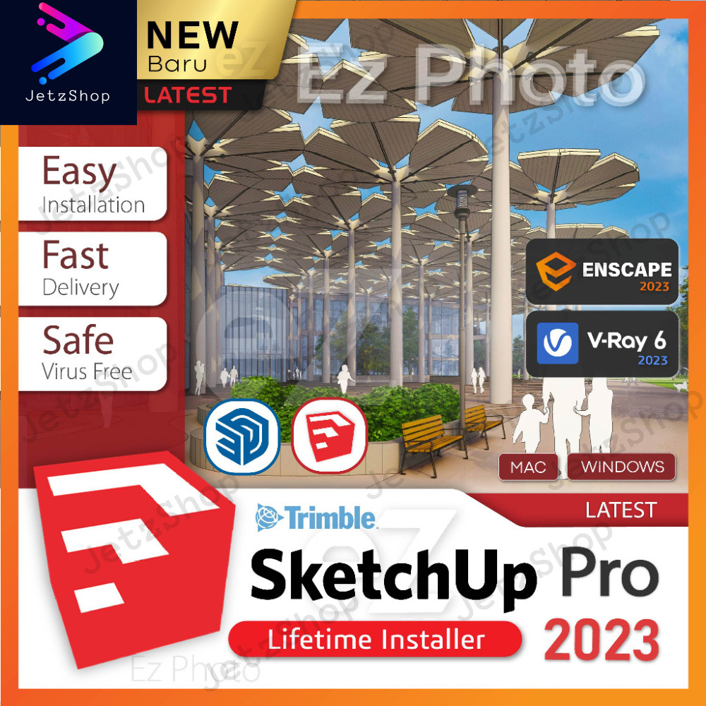 Jual [New] SketchUp Pro 2023.1 / 2020 + Vray Next 6 + Enscape 3.5.2 ...