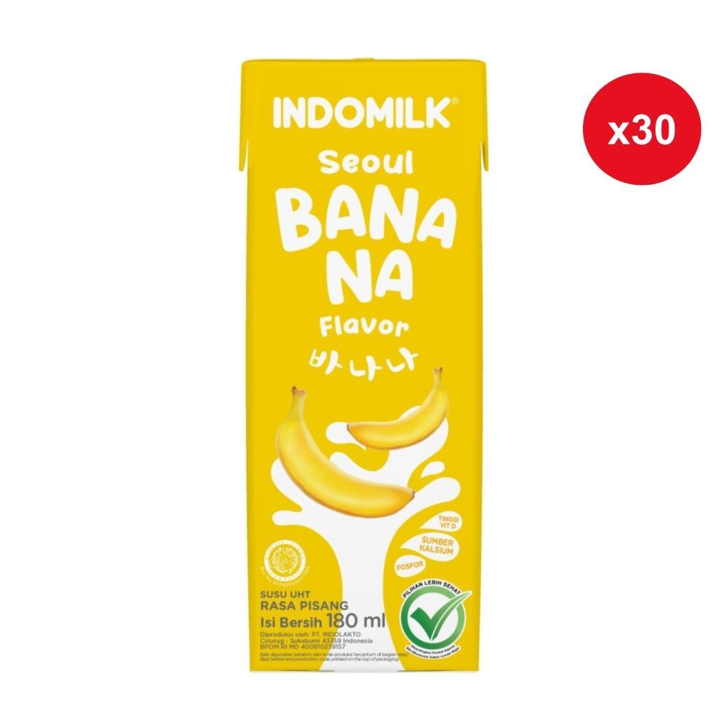 Jual Indomilk Seoul Banana UHT 180ml x 30 | Shopee Indonesia