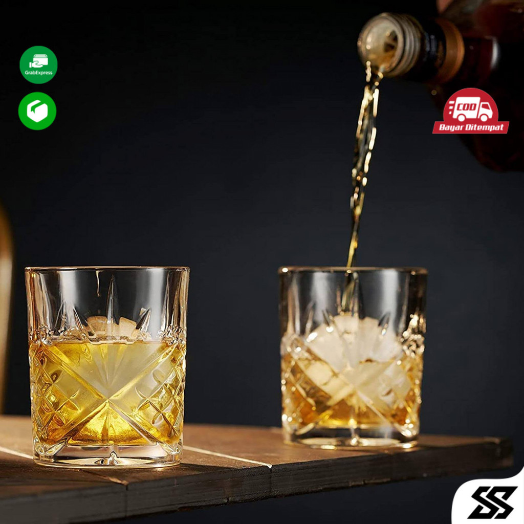 Jual One Two Cups Gelas Whisky Crystal Old Fashioned Rock Glass 300ml | Shopee Indonesia