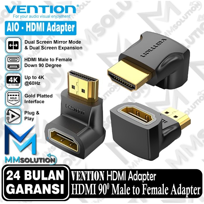 Jual Vention HDMI 90 Degree Male To Female Adapter - AIO | Shopee Indonesia