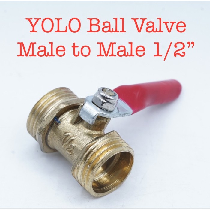 Jual YOLO Mini Ball Valve Stop Kran Keran Air Kuningan 1/2 inch Male to 1/2" Male M-M M/M Brass ...
