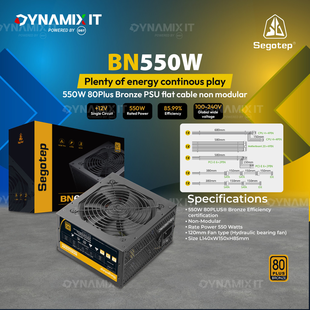 Jual Segotep PSU BN550W 550Watts 80Plus Bronze Flat Cable Non Modular ...