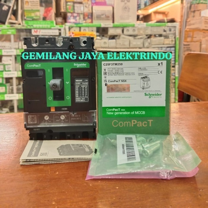 Jual MCCB SCHNEIDER NSX250F 3P 250A 36KA TM250D C25F3TM250 TYPE BARU ...