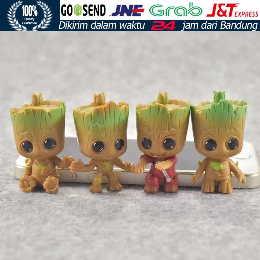 Jual 4Pcs/Set Miniatur Baby Groot / Guardian of the Galaxy Figure Resin ...