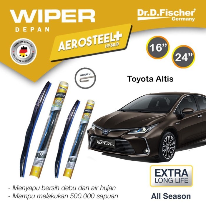 Jual Wiper Toyota Corolla Altis Dr Fischer Karet Kaca Mobil Hybrid 16 ...