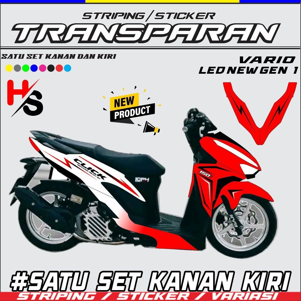 Jual STICKER STRIPING TRANSPARAN VARIASI MOTOR HONDA VARIO LED NEW GEN 1 MOTIF VARIASI TERBARU ...