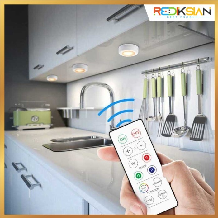 Jual Lampu LED RGB Hias Lemari Bawah Kitchen Set Dapur Kabinet + Remote ...