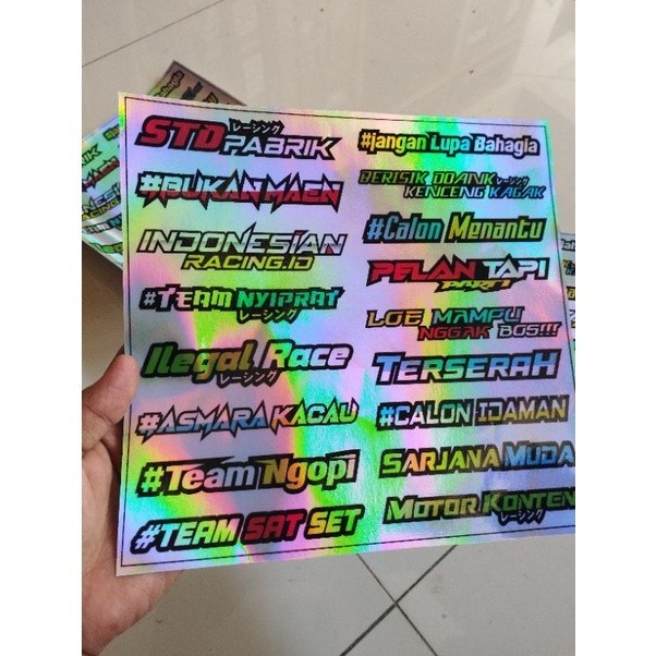 Jual Stiker Pack Kata Kata Racing Stiker Keren Stiker Viral Stiker ...