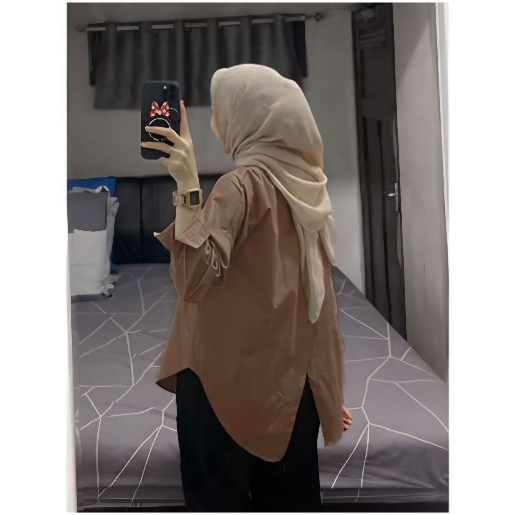 Jual Kemeja Basic Wanita Polimikro Sita Shirt Polos Silang Belakang Fashion Trend Viral Wajib ...