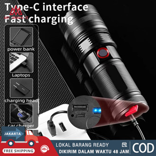 Jual Senter LED Super Terang Jarak Jauh Senter multifungsi zoom teleskopik laser 20W 2000 meter ...