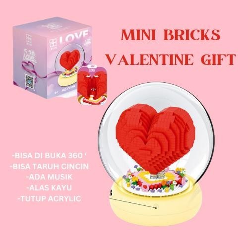Jual [randomfinds] DIY Bricks Love Jumbo Nano Block Hati Kado Valentine ...