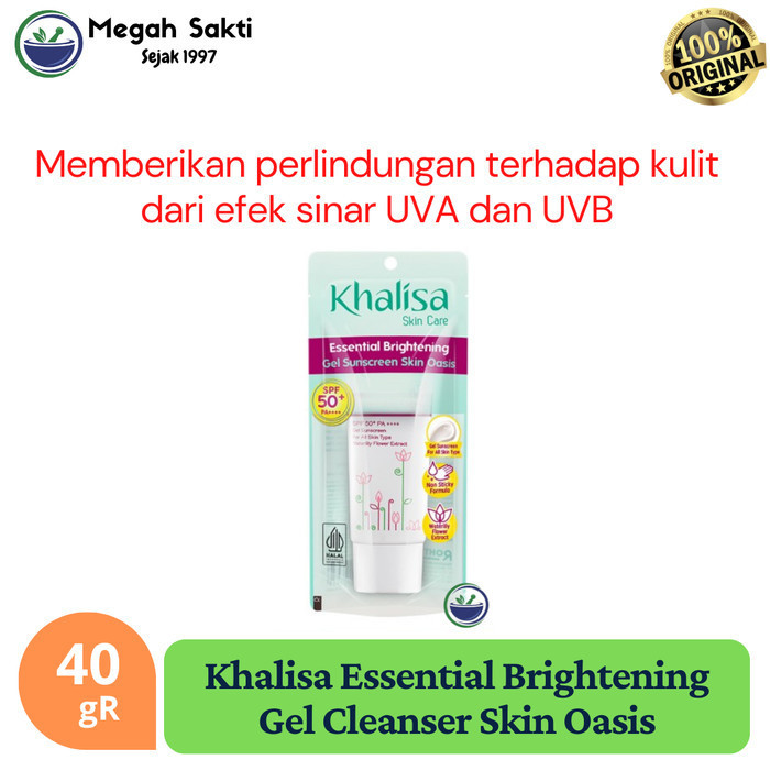 Jual MGS - Khalisa Essential Brightening Gel Sunscreen Skin Oasis SPF ...