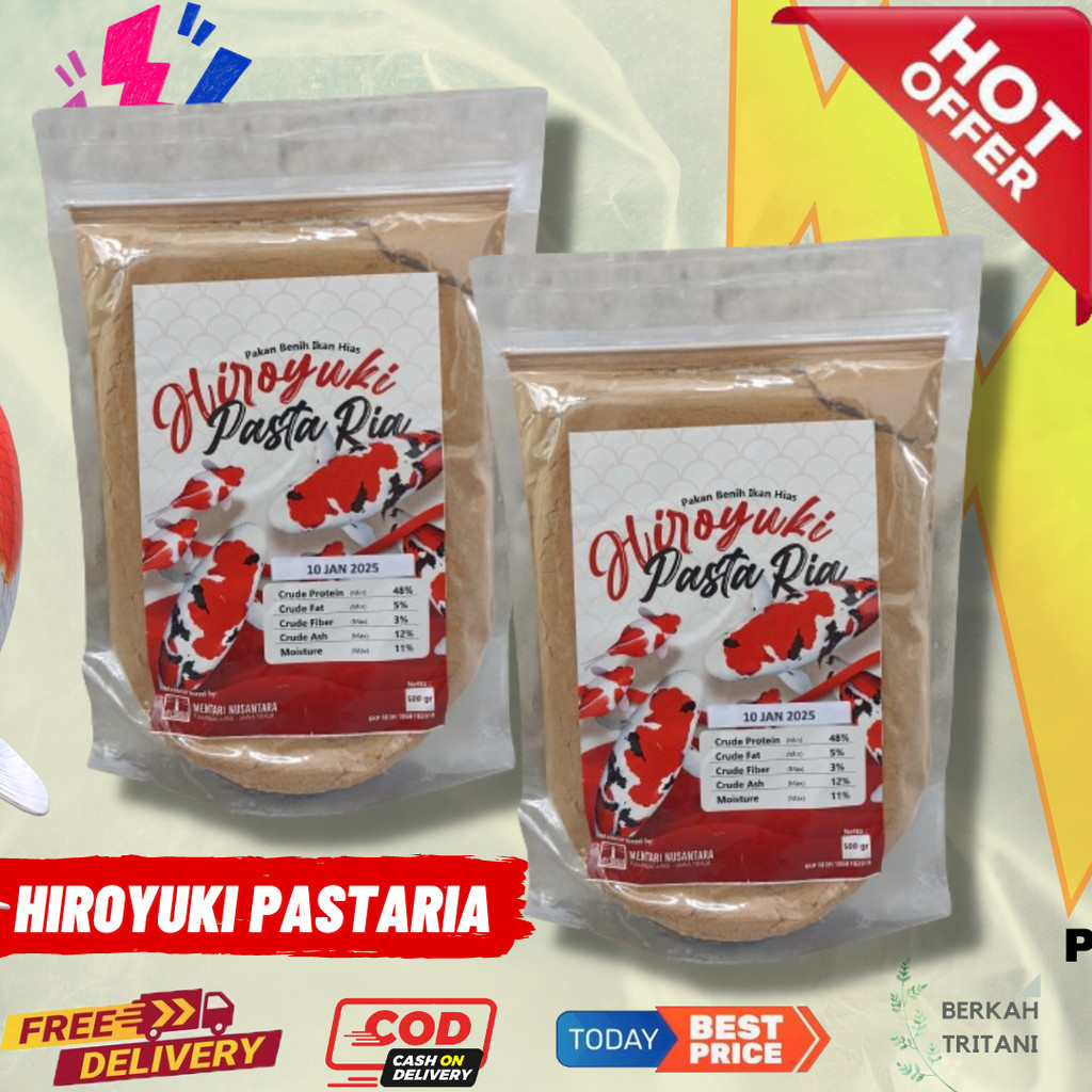 Jual Hiroyuki Pastaria 500gr Super Bulky Pakan Ikan Powder Burayak Koi ...
