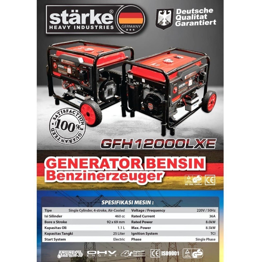 Jual STARKE GFH 12000LXE genset bensin Output 8500watt / 8,5Kw | Shopee ...