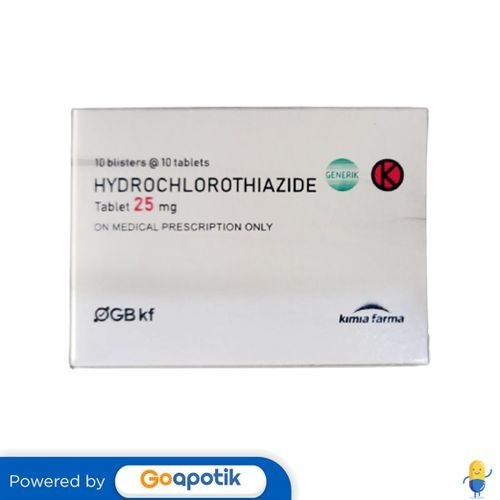 Jual Hydrochlorothiazide Kimia Farma 25 Mg Box 100 Tablet | Shopee ...