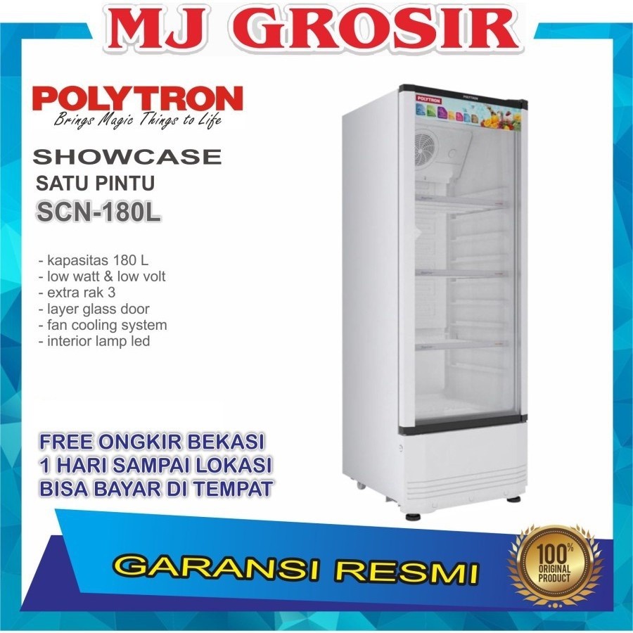 Jual SHOWCASE POLYTRON SCN 180 L 3 RAK DISPLAY COOLER KULKAS LOW WATT ...