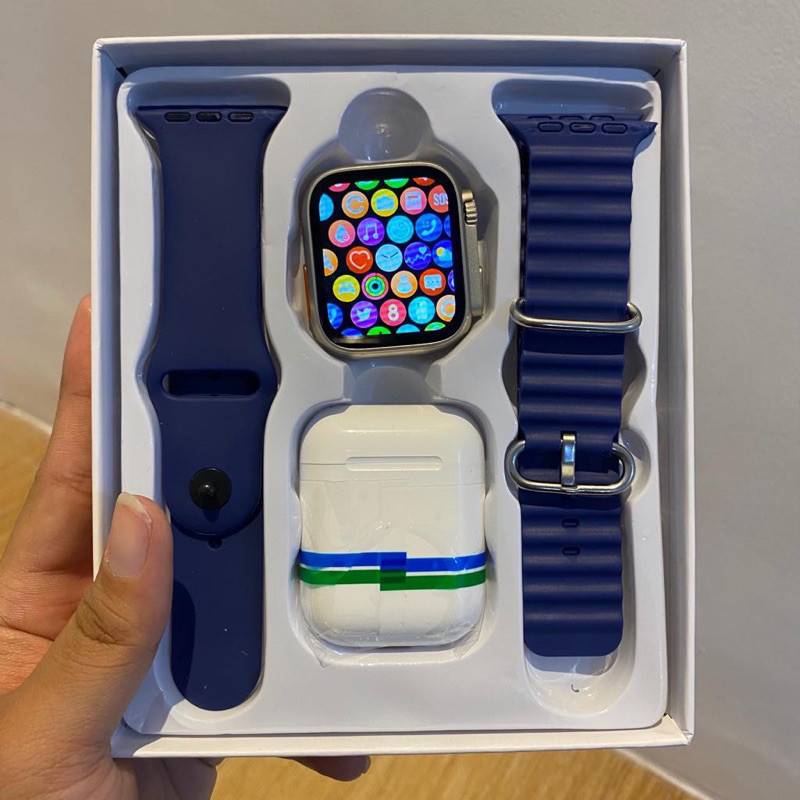 Jual Smartwatch i8 Ultra Watch 8 Free 2 Tali+Earphone TWS Full Layar ...