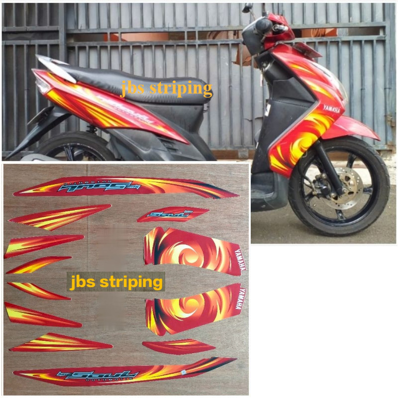 Jual Stiker mio Striping Yamaha Mio Soul merah tahun 2007 2008 | Shopee ...