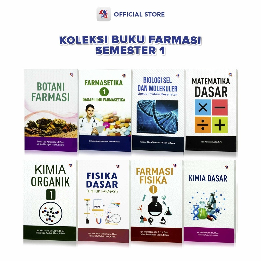 Jual Buku Kuliah Farmasi Semester 1 : Fisika Dasar / Farmasi Fisika 1 / Farmasetika 1. / Botani ...