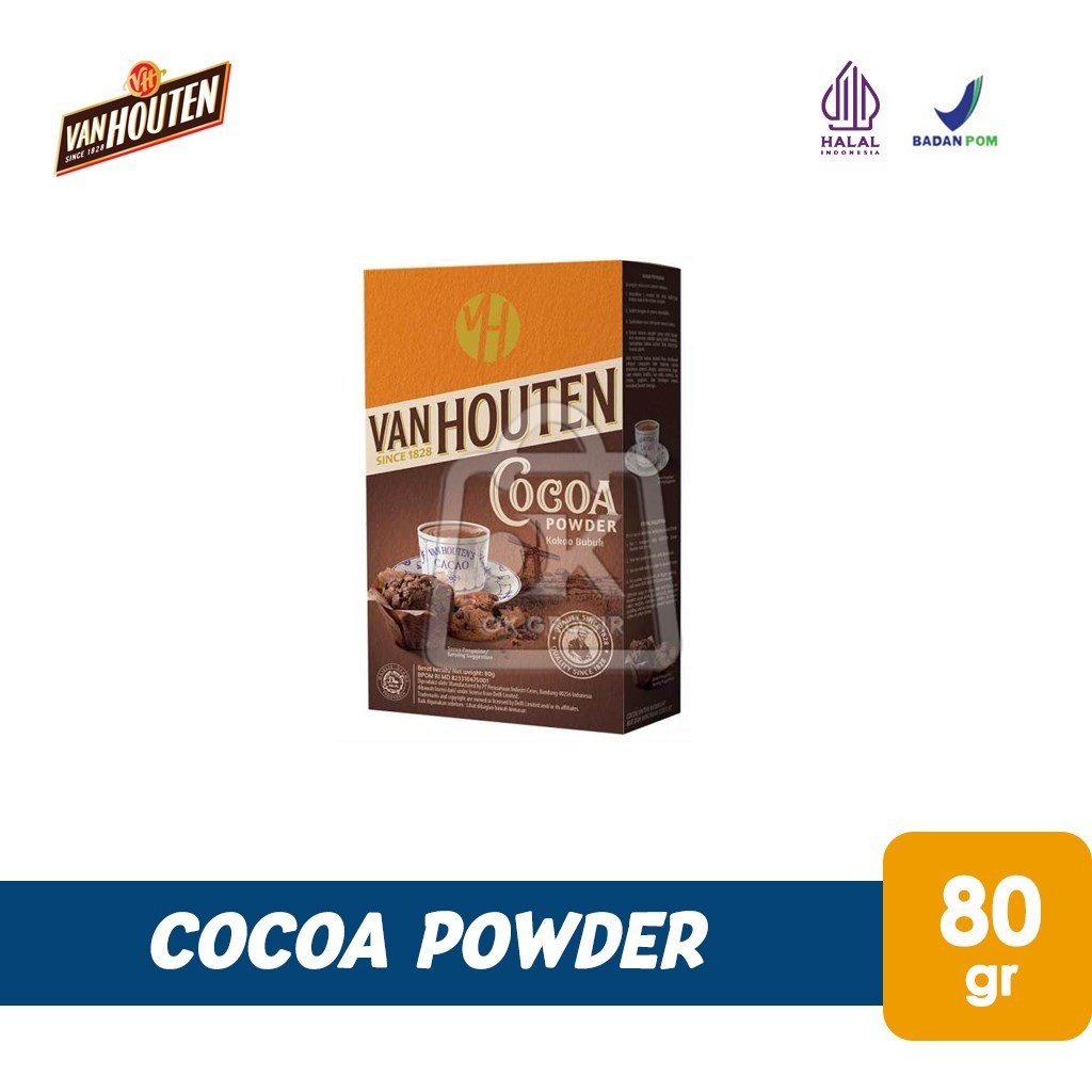 Jual Cocoa Powder Van Houten Bubuk Kakao Coklat Bubuk (Pack Asli 80 gr ...