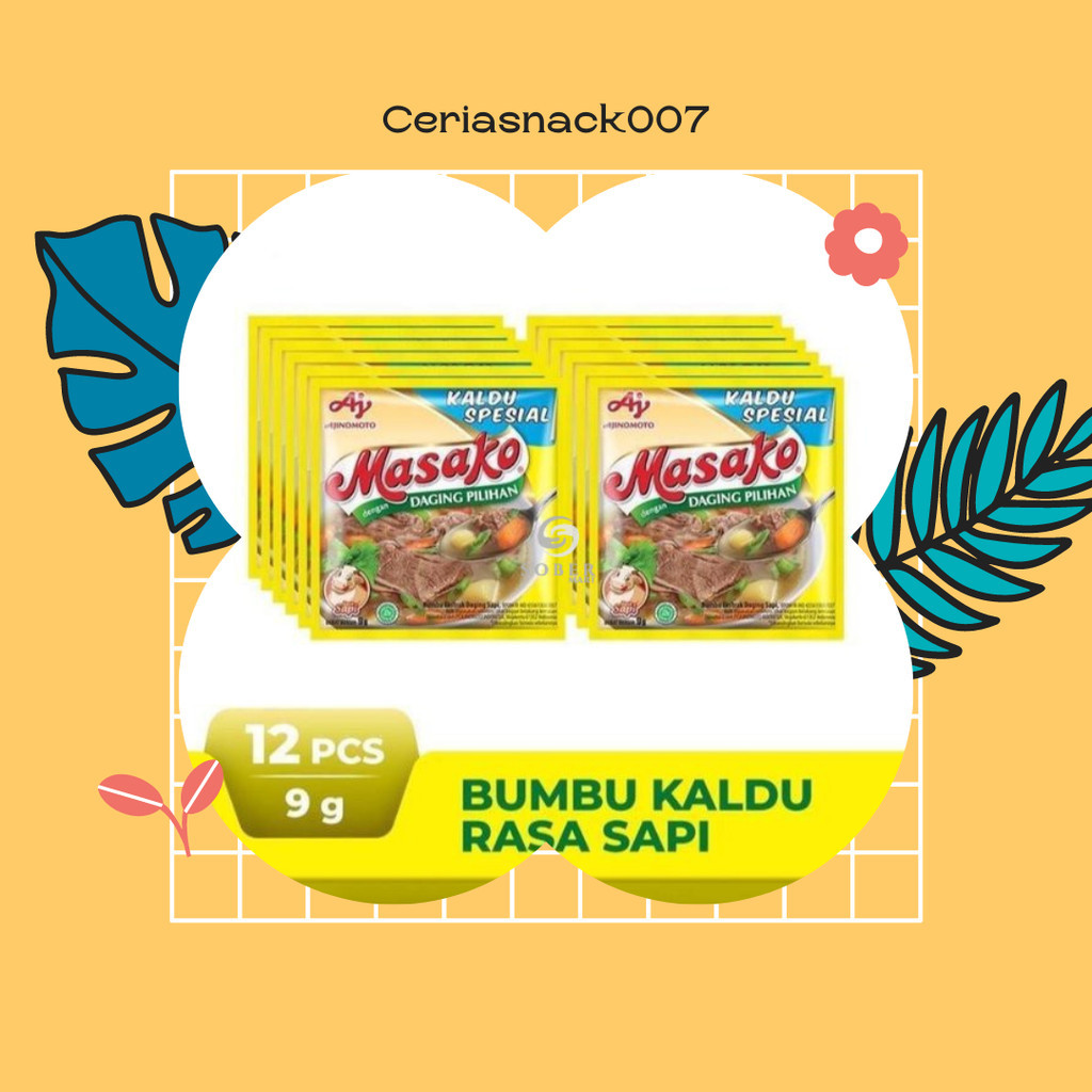 Jual Masako Kaldu Rasa Sapi Bubuk Sachet 9 gr - 1 Renteng isi 12 pc ...