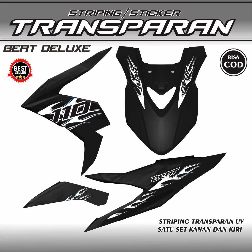 Jual STIKER TRANSPARAN ORIGINAL STRIPING MOTOR BEAT DELUXE ISS CBS ...