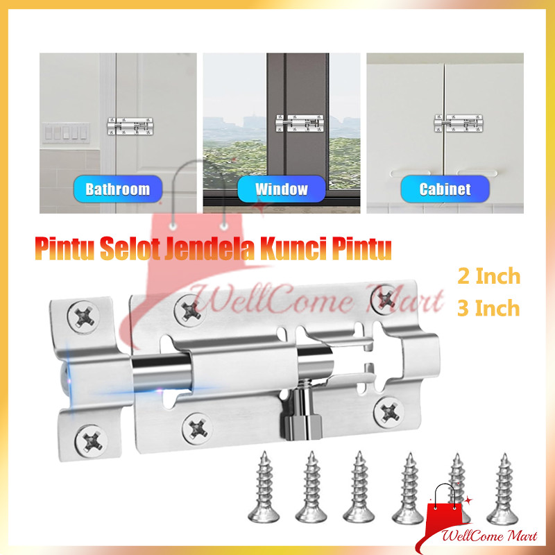 Jual Pintu Selot Jendela Kunci Pintu / Grendel Stainless Tebal Selot ...