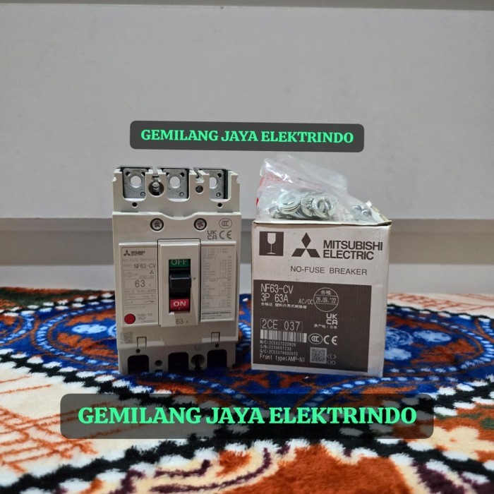 Jual MCCB MITSUBISHI NF63-CV 3P 63A 10KA NO-FUSE BREAKER MITSUBISHI ORIGINAL JAPAN | Shopee ...