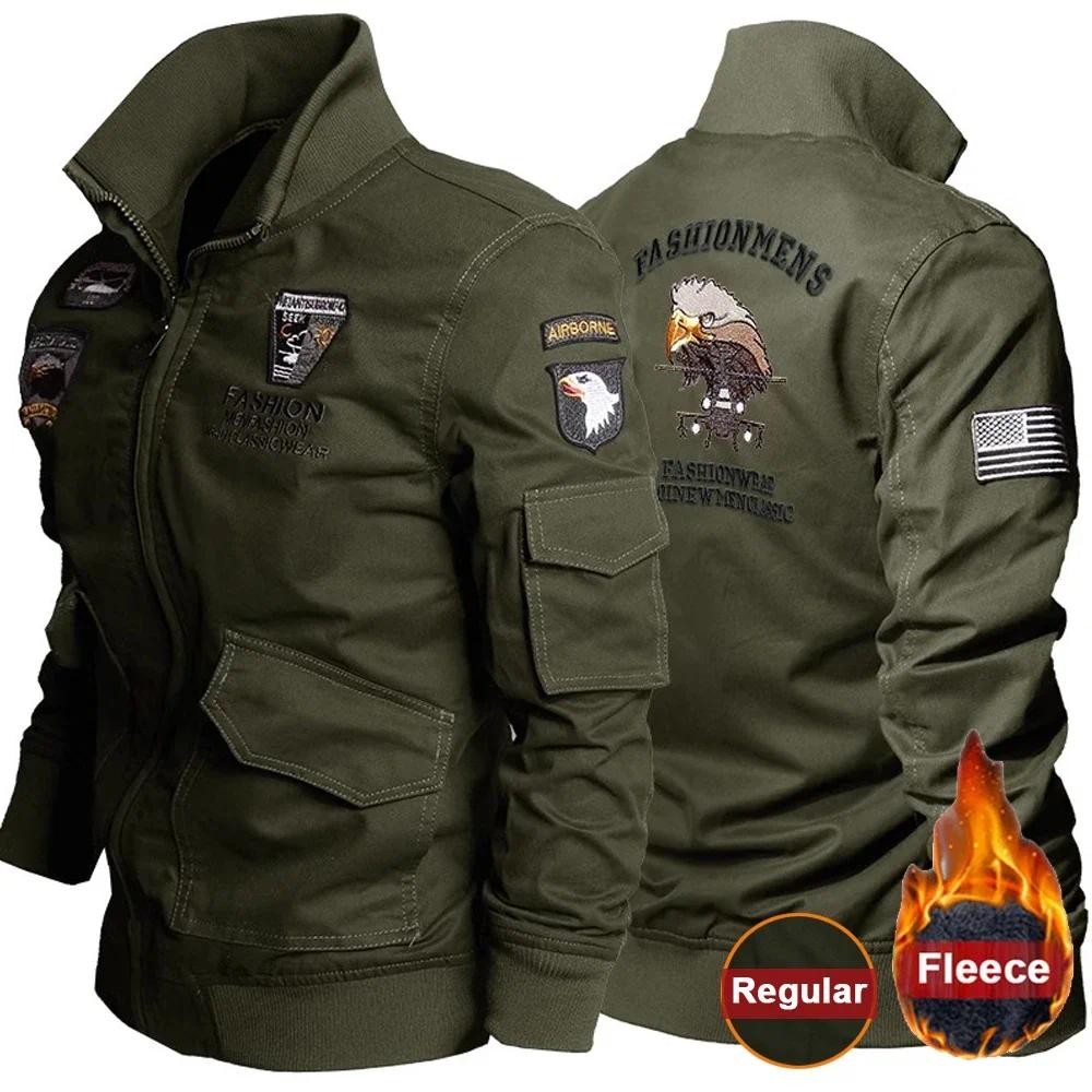 Jual Tactical Pilot Jacket Men Airborne Fleece Bomber Jackets Cotton ...